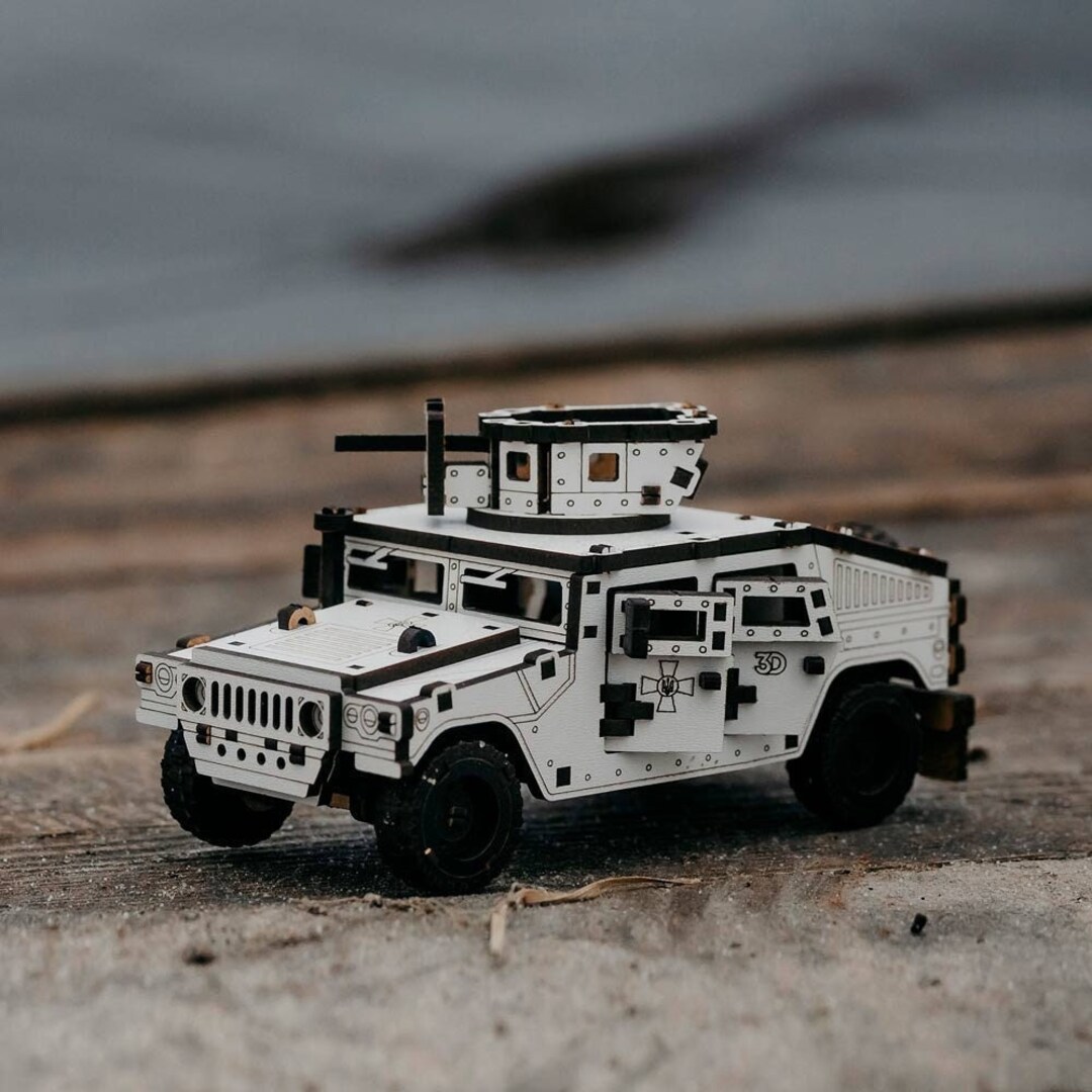 Wood 3D Puzzle Military Vehicle, Army Field Car Jeep, Mechanical Model ...