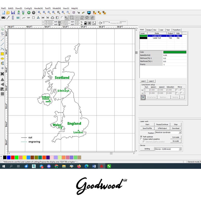 UK Map SVG DXF Laser Cut File, Fits 12x8" Lasers, United Kingdom Puzzle ...