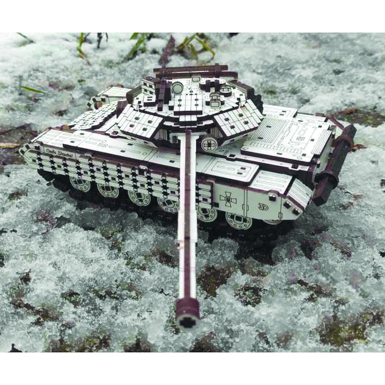 3D Wooden TANK T-64 3DBRT Model Assembly Kit Mechanical 3D Puzzle Model ...