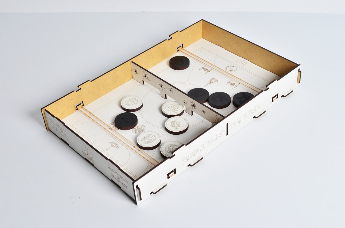 Wooden Pucket Game Puck Battle Board Game Wood Hockey Table | Etsy