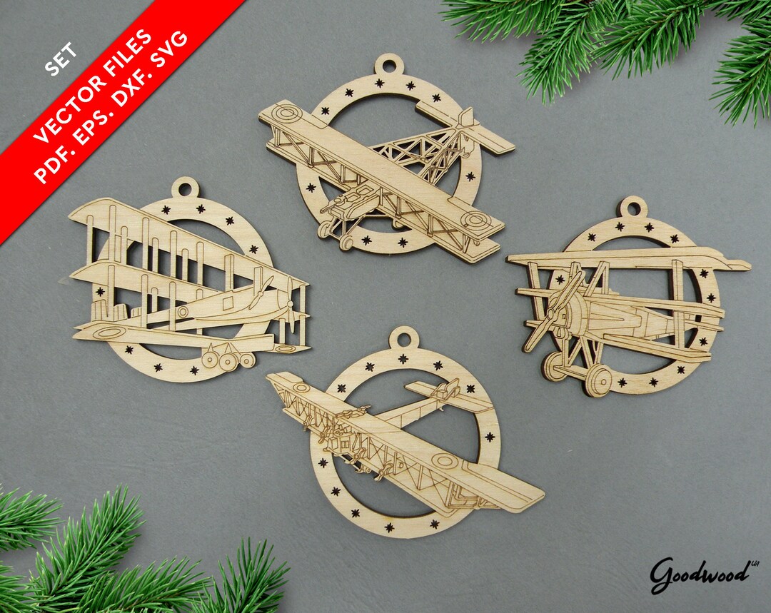 Aircraft SVG Laser Cut Files DXF Pdf EPS Bombers Fighters 1 - Etsy