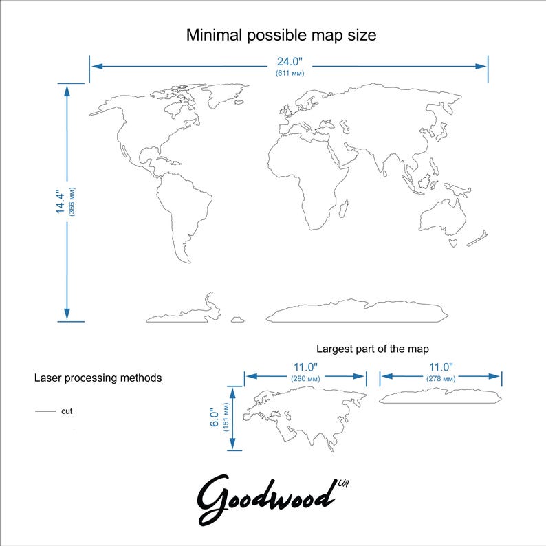 World Map Laser Cut SVG File, Continents and Islands, Template Wall Map ...