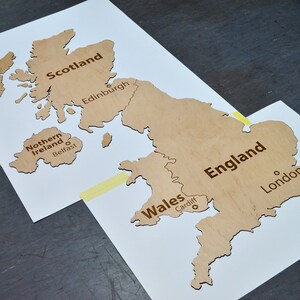 Big Wall Map of Great Britain SVG DXF, British Isles Wooden Map, UK ...