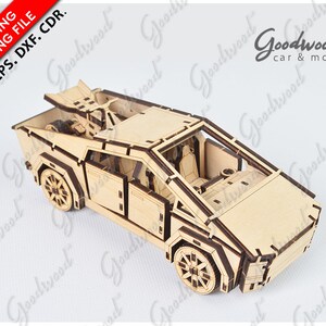 Laser cut files 3.7 mm wooden model car Cybermotorbike and | Etsy