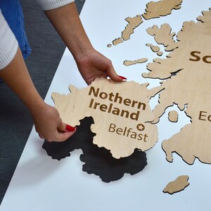 Big Wall Map of Great Britain SVG DXF, British Isles Wooden Map, UK ...