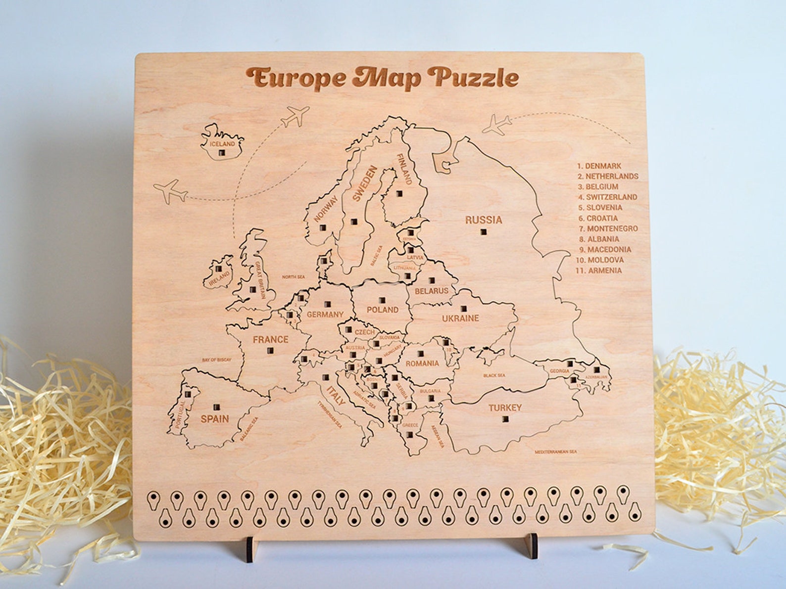 Wooden Desk Map 3DBRT Puzzle of Europe Puzzle Gift for - Etsy