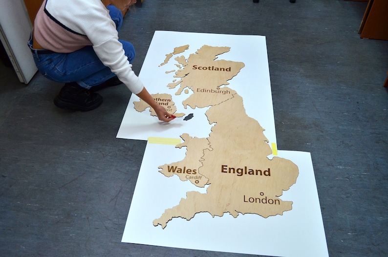 Big Wall Map of Great Britain SVG DXF British Isles Wooden - Etsy
