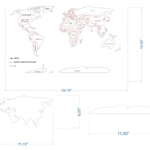 World Map With Countries SVG DXF EPS, Wood Wall Art, Laser Cut File ...