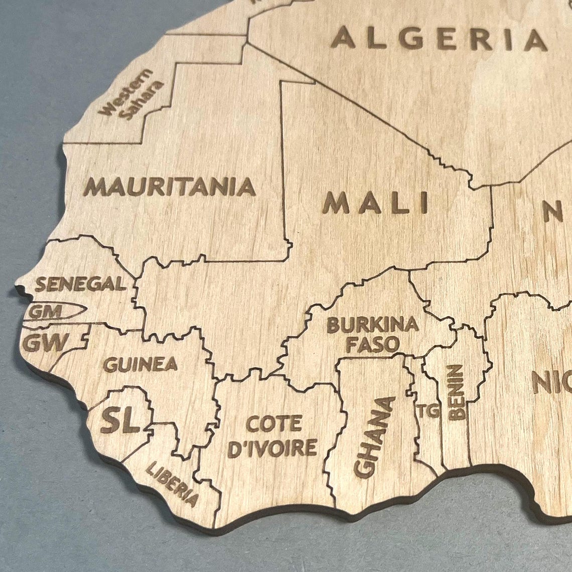 Map of Africa With Countries SVG DXF CDR Ai | Laser Cut Files | 12x12 ...