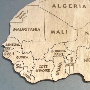 Map of Africa With Countries SVG DXF CDR Ai | Laser Cut Files | 12x12 ...