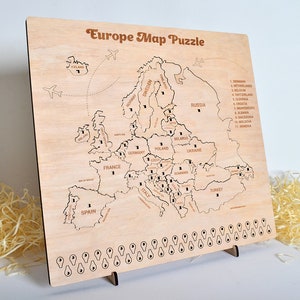 Wooden Desk Map 3DBRT Puzzle of Europe Puzzle Gift for Travellers Wood ...