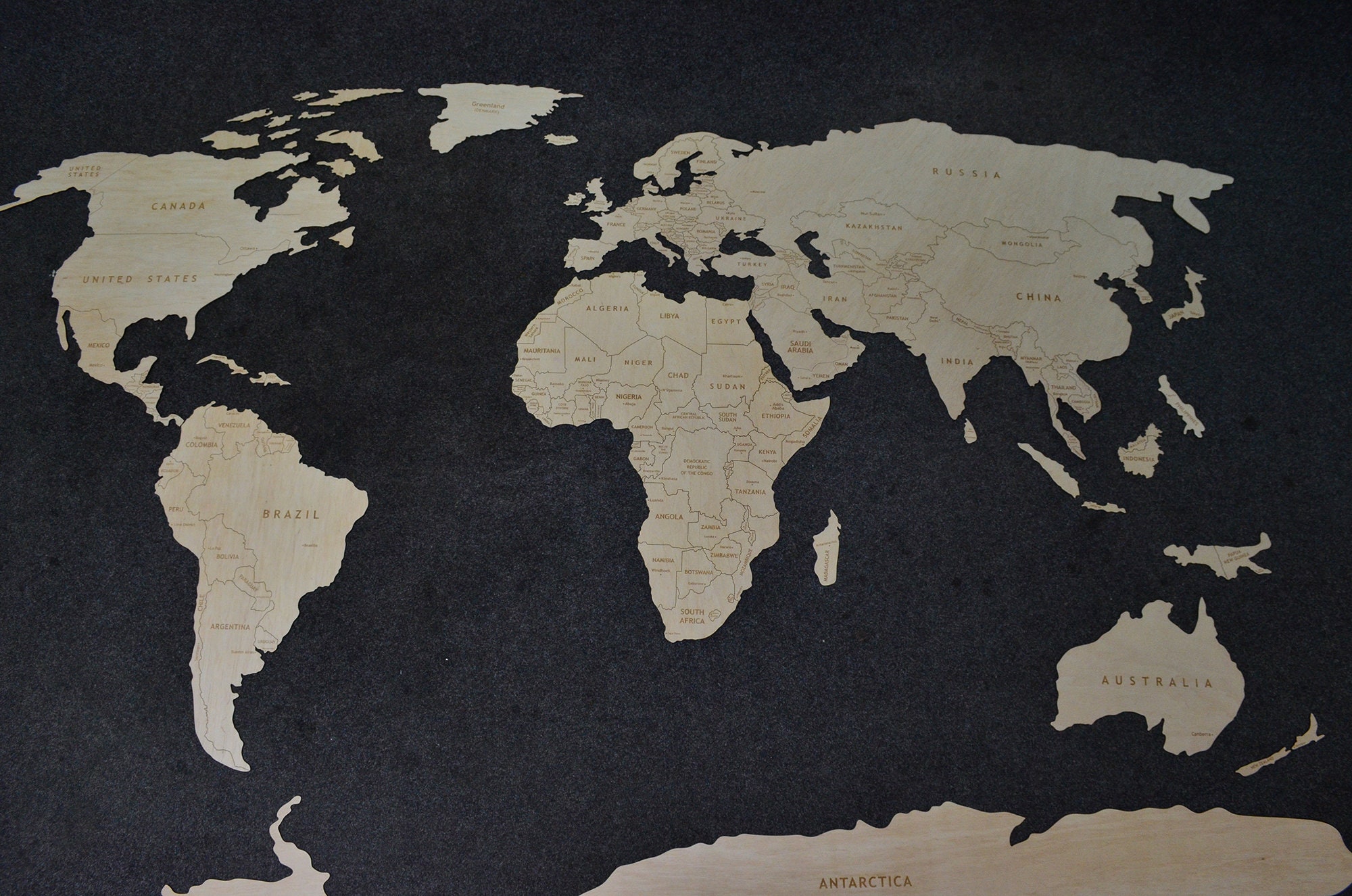 World Map With Countries SVG DXF EPS Wall Art Vector Files - Etsy UK