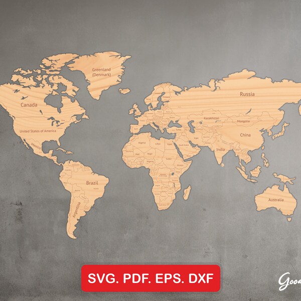 Wooden Country Map Svg - Etsy