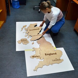 Big Wall Map of Great Britain SVG DXF, British Isles Wooden Map, UK ...