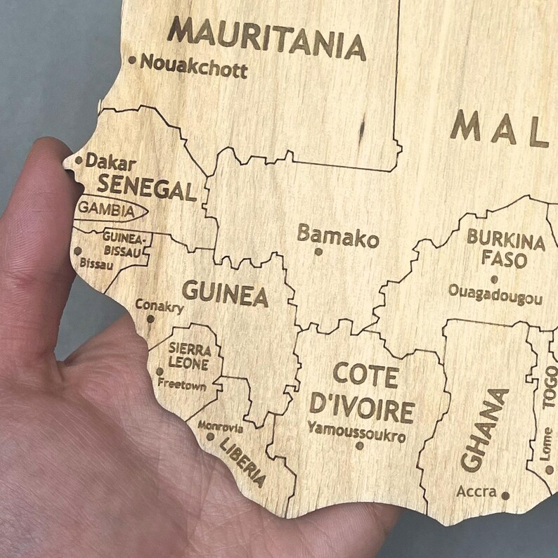 Map of Africa With Countries SVG DXF CDR Ai | Laser Cut Files | 12x12 ...