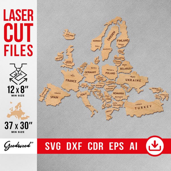 Map of Europe No Download - Etsy