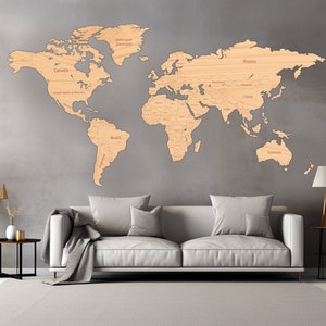 World Political Map With Countries SVG DXF EPS, Vector Files of Laser ...