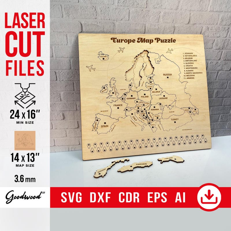 European Wooden Puzzle - Etsy