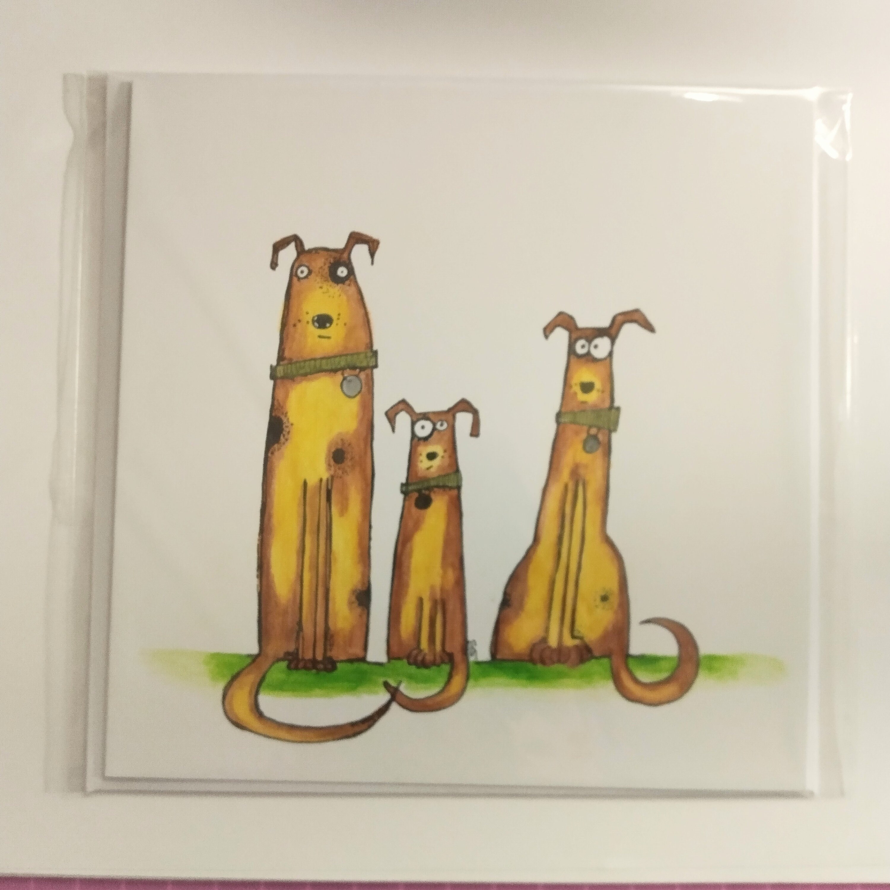 Handmade Funny Cartoon Dogs Greetings Card Watercolour Painting - Etsy