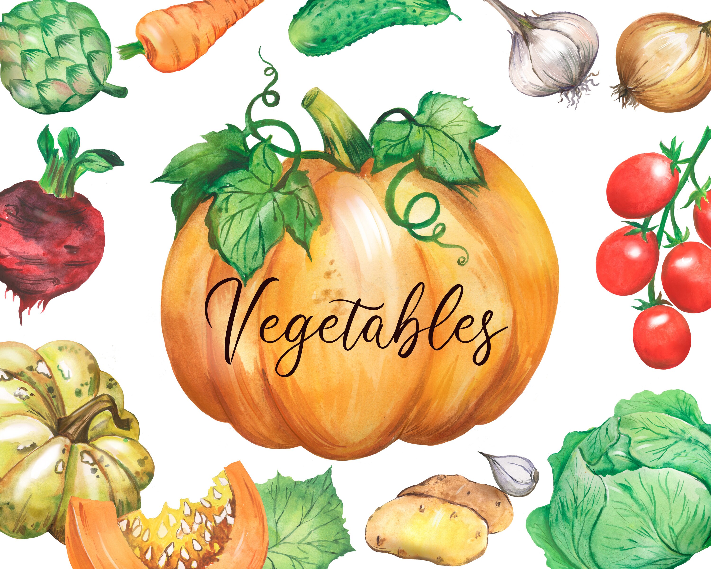 Vegetable Watercolor Clipart at Charlott Leff blog