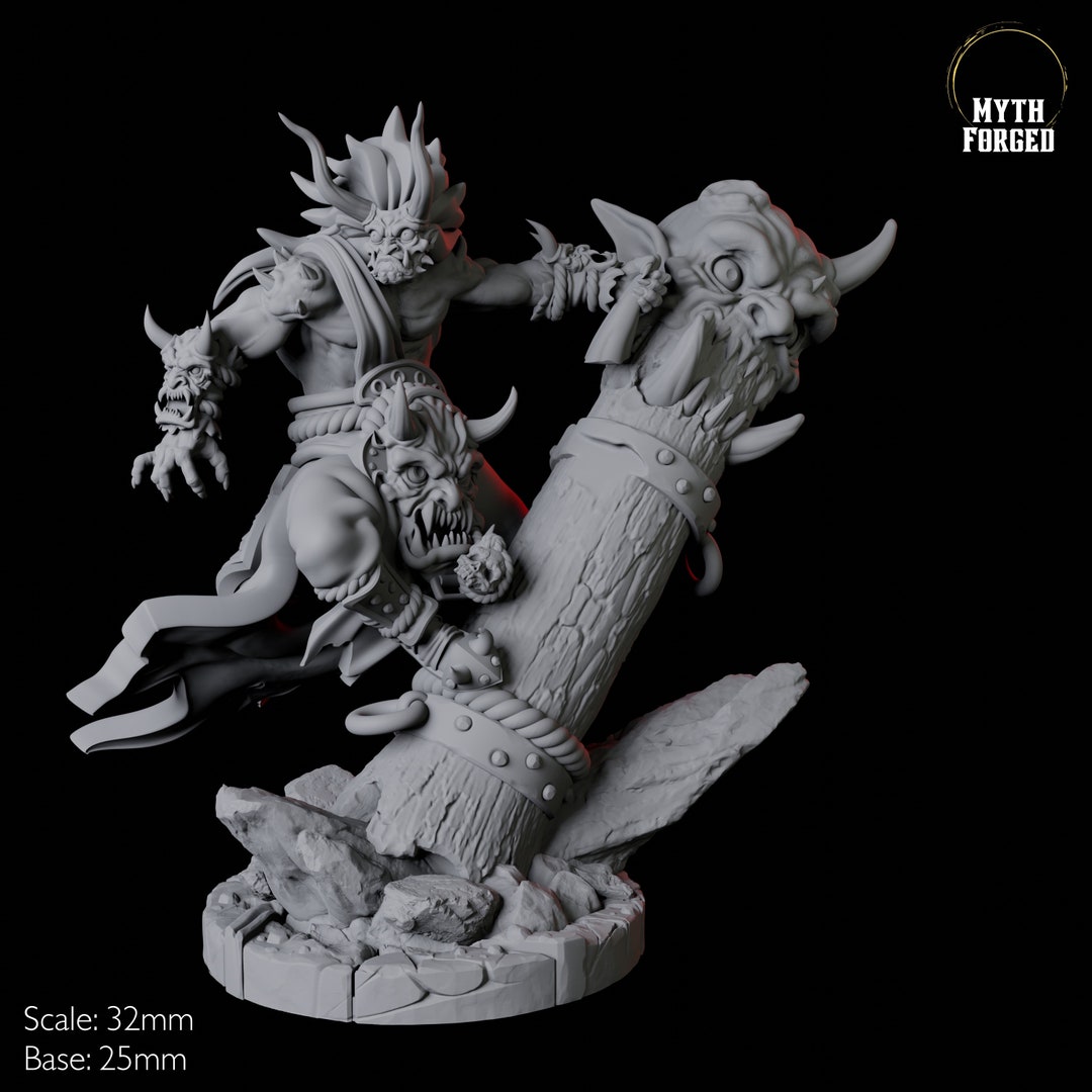 Japanese Bearded Devil Oni Miniature: D&D, Pathfinder, Tabletop RPG - Etsy