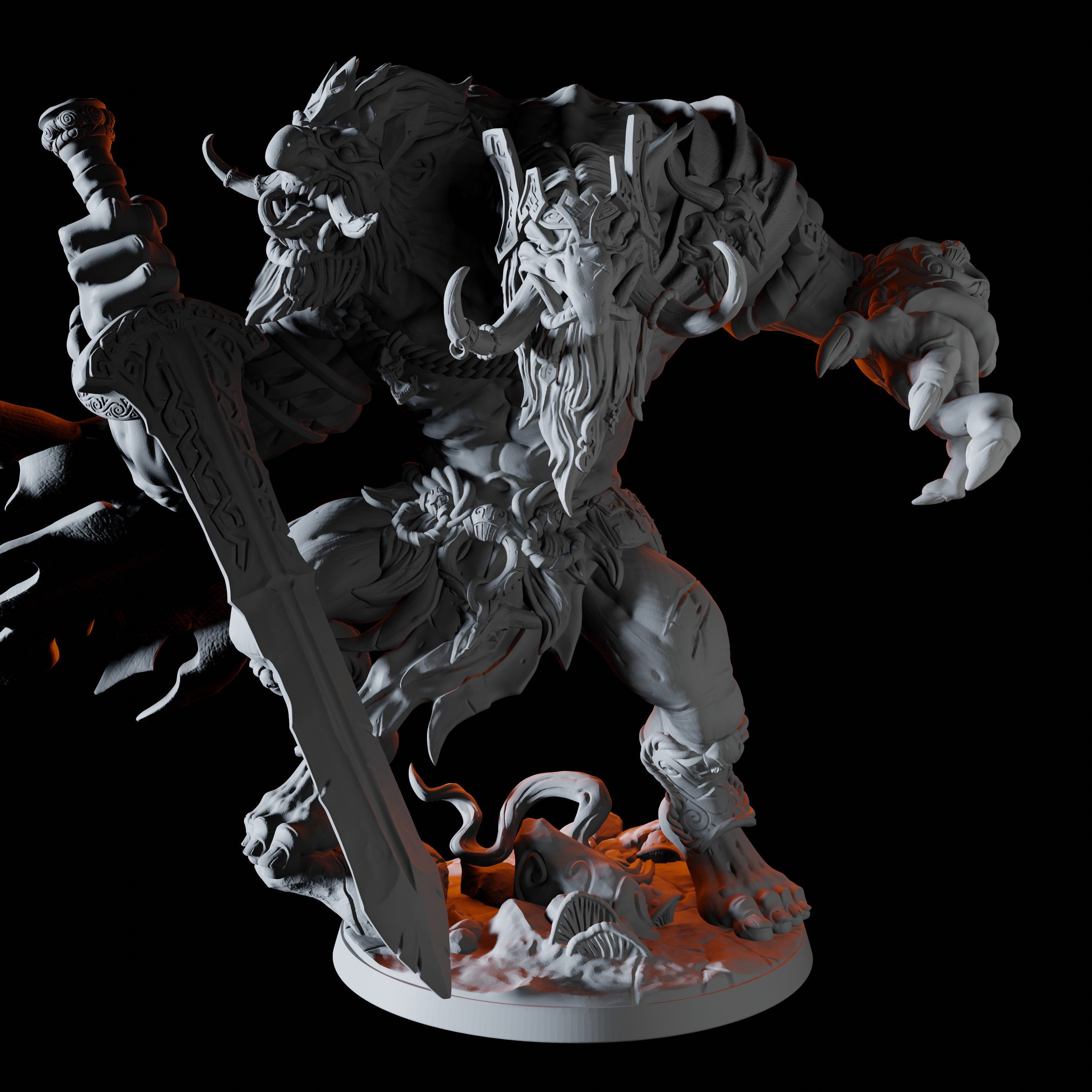 Double Headed Troll Warchief Miniature for D&D, Dungeons and Dragons ...
