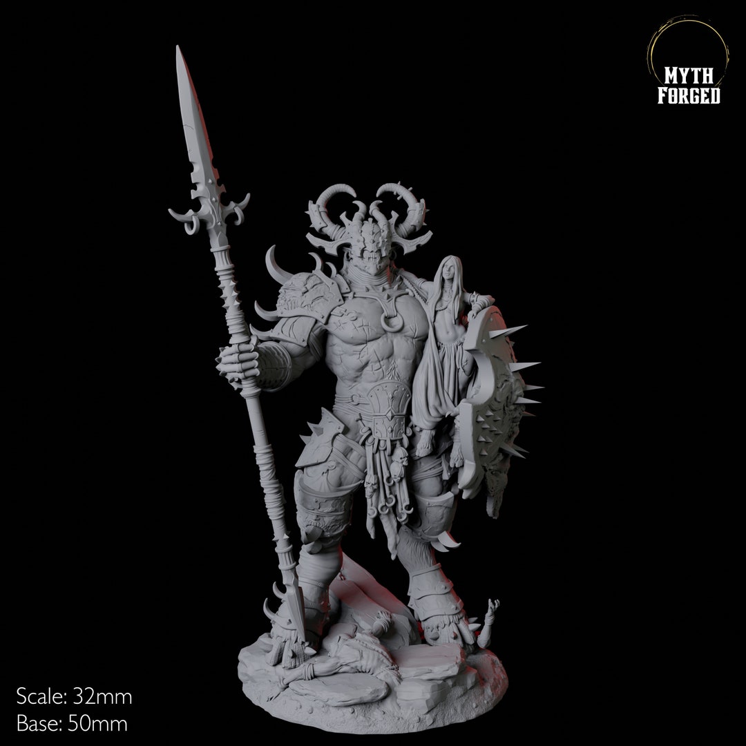 Seduced Barbazu, Bearded Devil Champion Miniature B for D&D, Dungeons ...