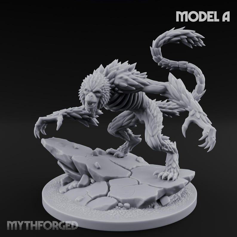 Snarling on Stone Barghest Beasts A Miniature for D&D, Dungeons and ...