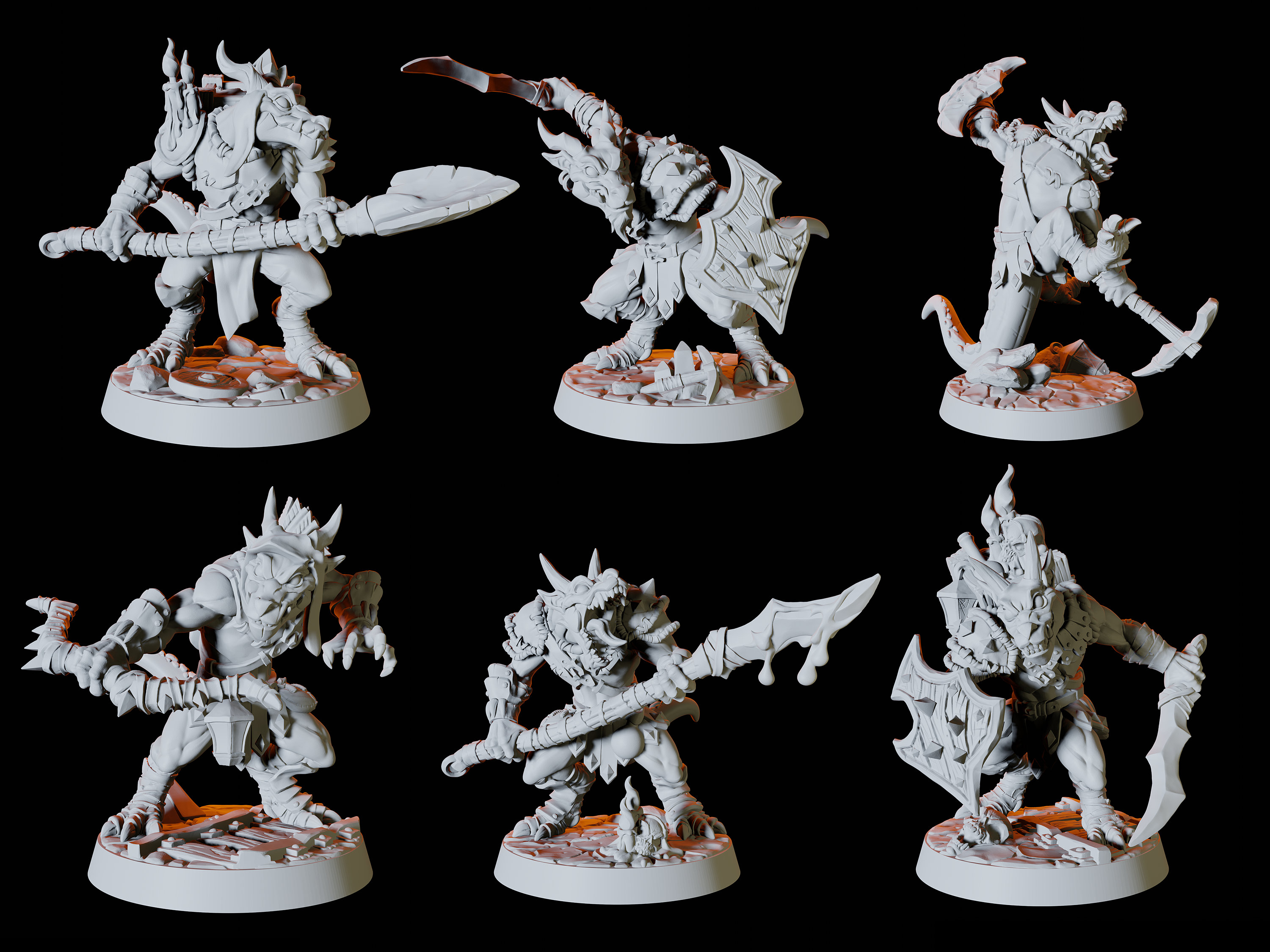 Six Kobold Soldiers for D&D, Dungeons and Dragons, Pathfinder and Many ...