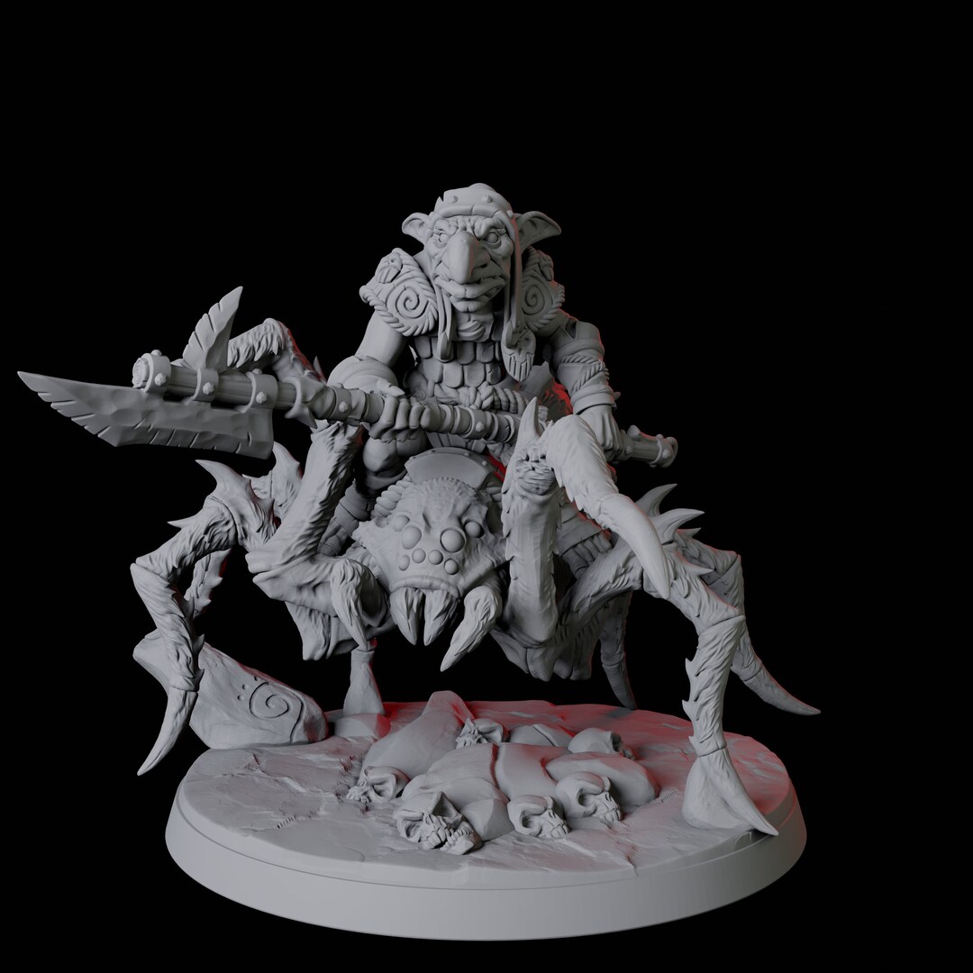 Spider Mounted Goblin Rider Miniature C for D&D, Dungeons and Dragons ...