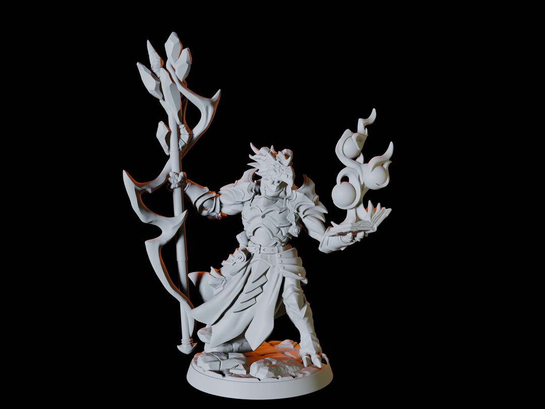 Dragonborne Wizard Sorcerer Miniature for D&D Dungeons and - Etsy