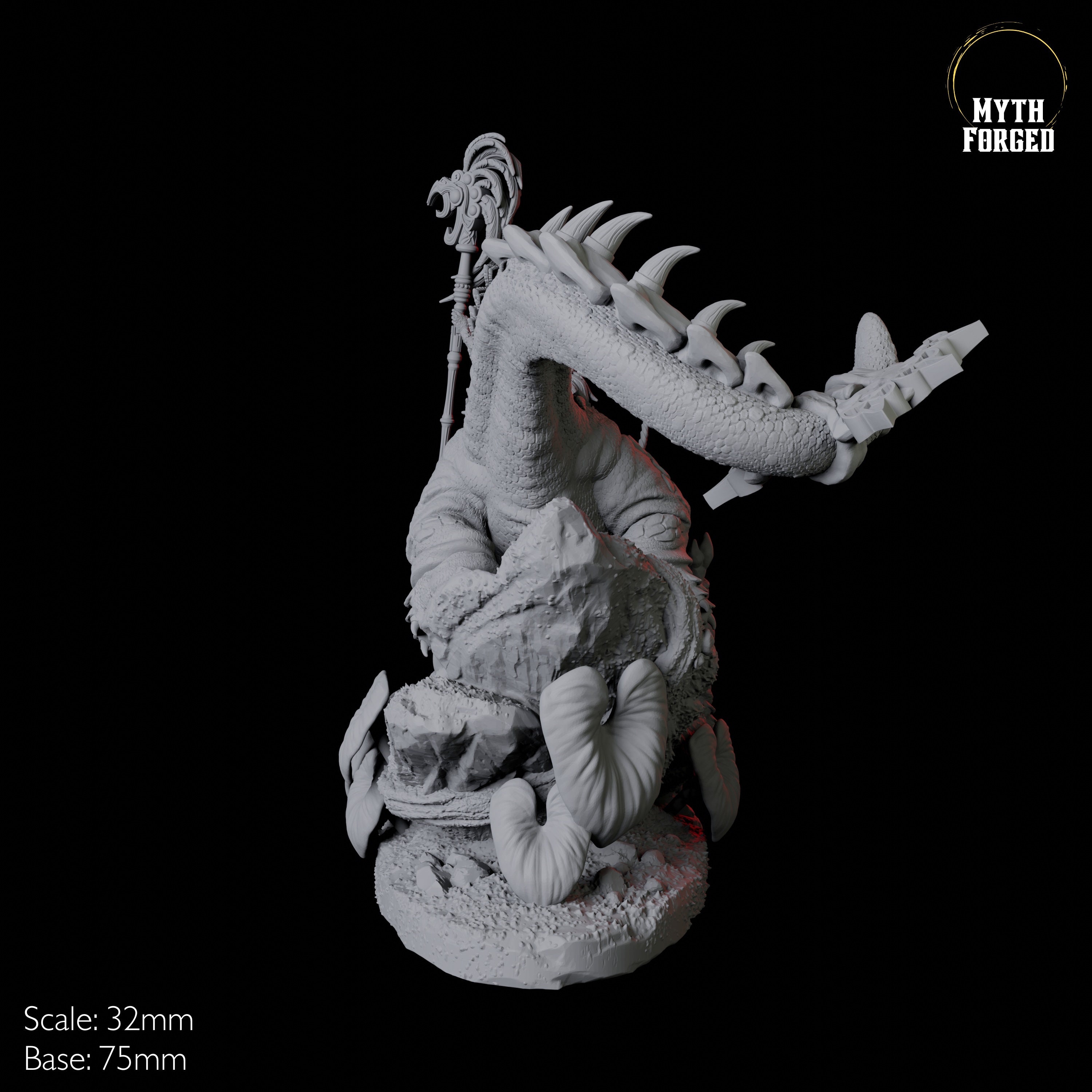 Lizardfolk Riding Giant Lizard Miniature A for D&D, Dungeons and ...