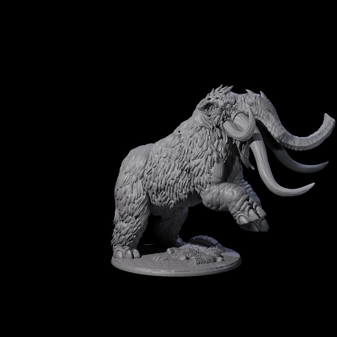 Stampeding Wooly Mammoth Miniature for D&D, Dungeons and Dragons ...