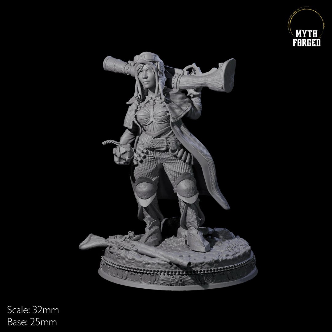Female Cocky Human Gunslinger Alchemist Miniature for D&D, Dungeons and ...