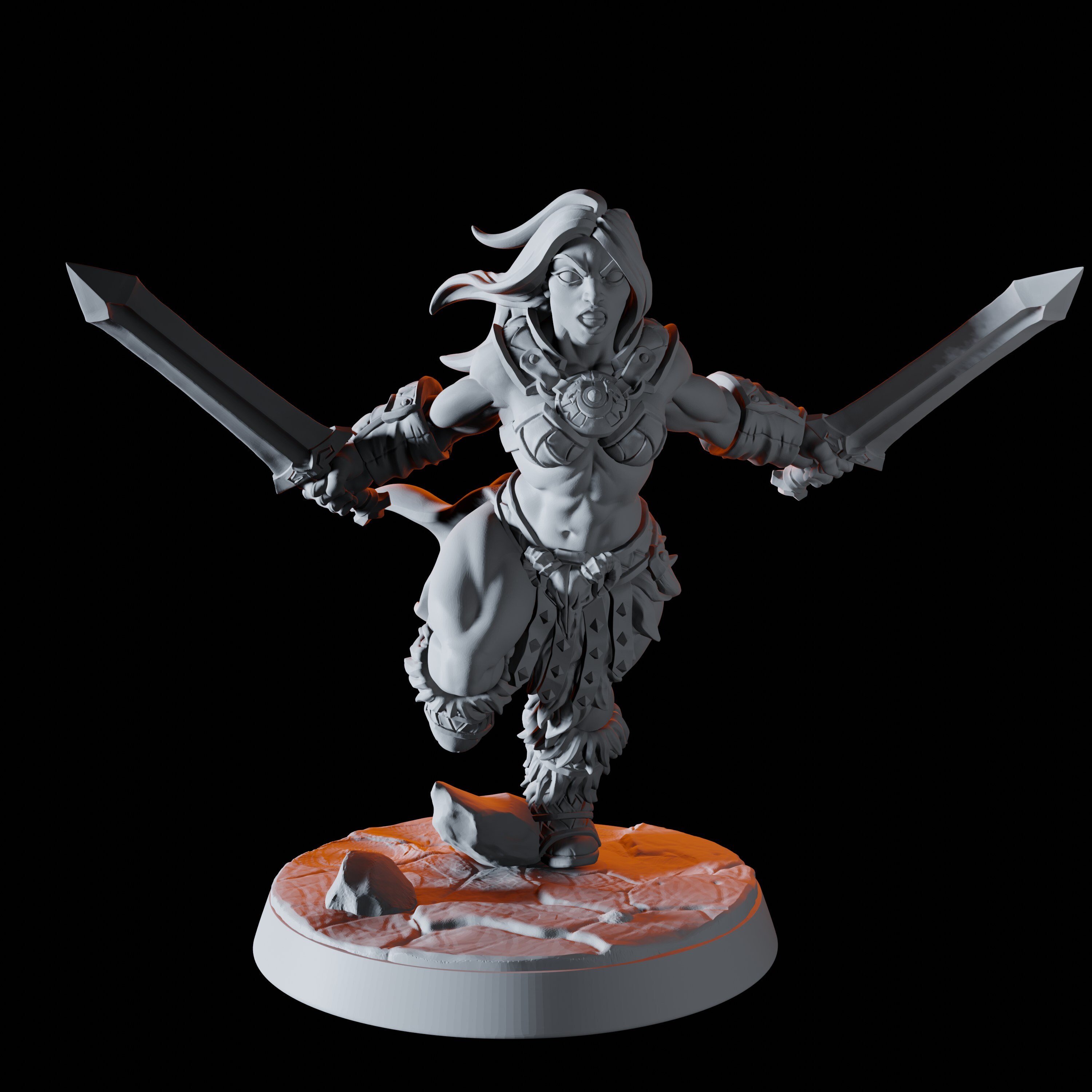 Female Barbarian Miniature E D&D Dungeons and Dragons | Etsy