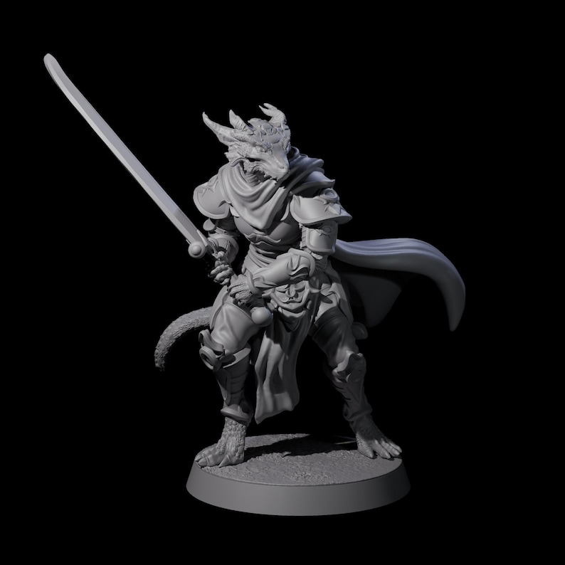 Valiant Dragonborn Crusader D Miniature for D&D, Dungeons and Dragons ...