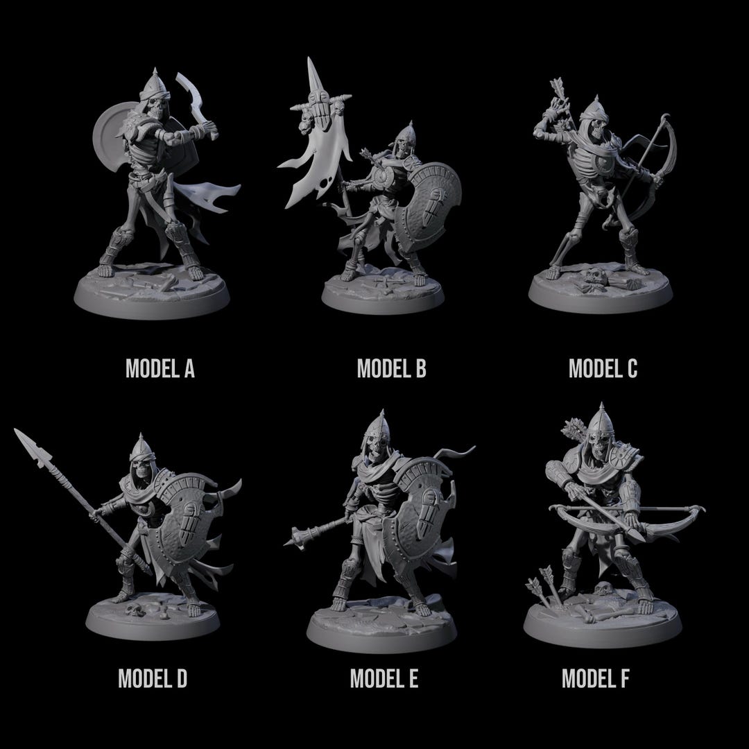 Six Clattering Skeletons Miniature for D&D, Dungeons and Dragons ...