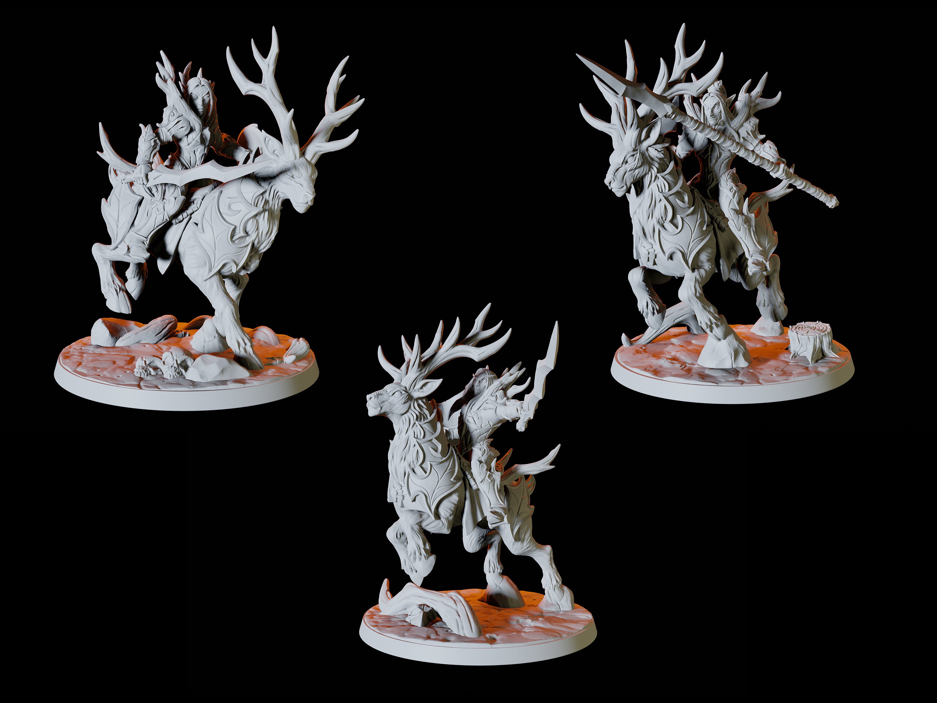 Elf Elven Stag Riders Miniature for D&D Dungeons and Dragons | Etsy UK