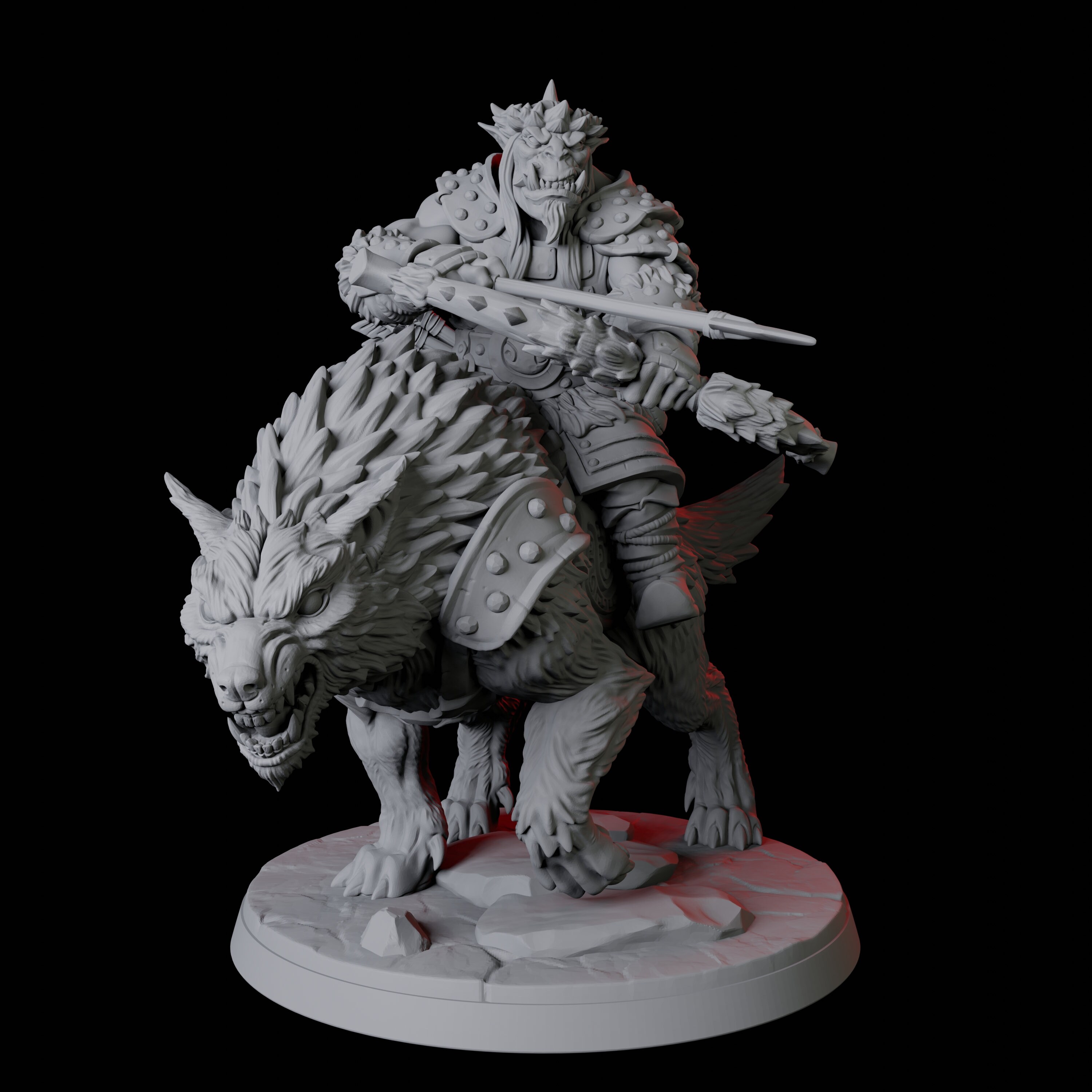 Four Wolf Mounted Orc Rider Miniatures for D&D, Dungeons and Dragons ...