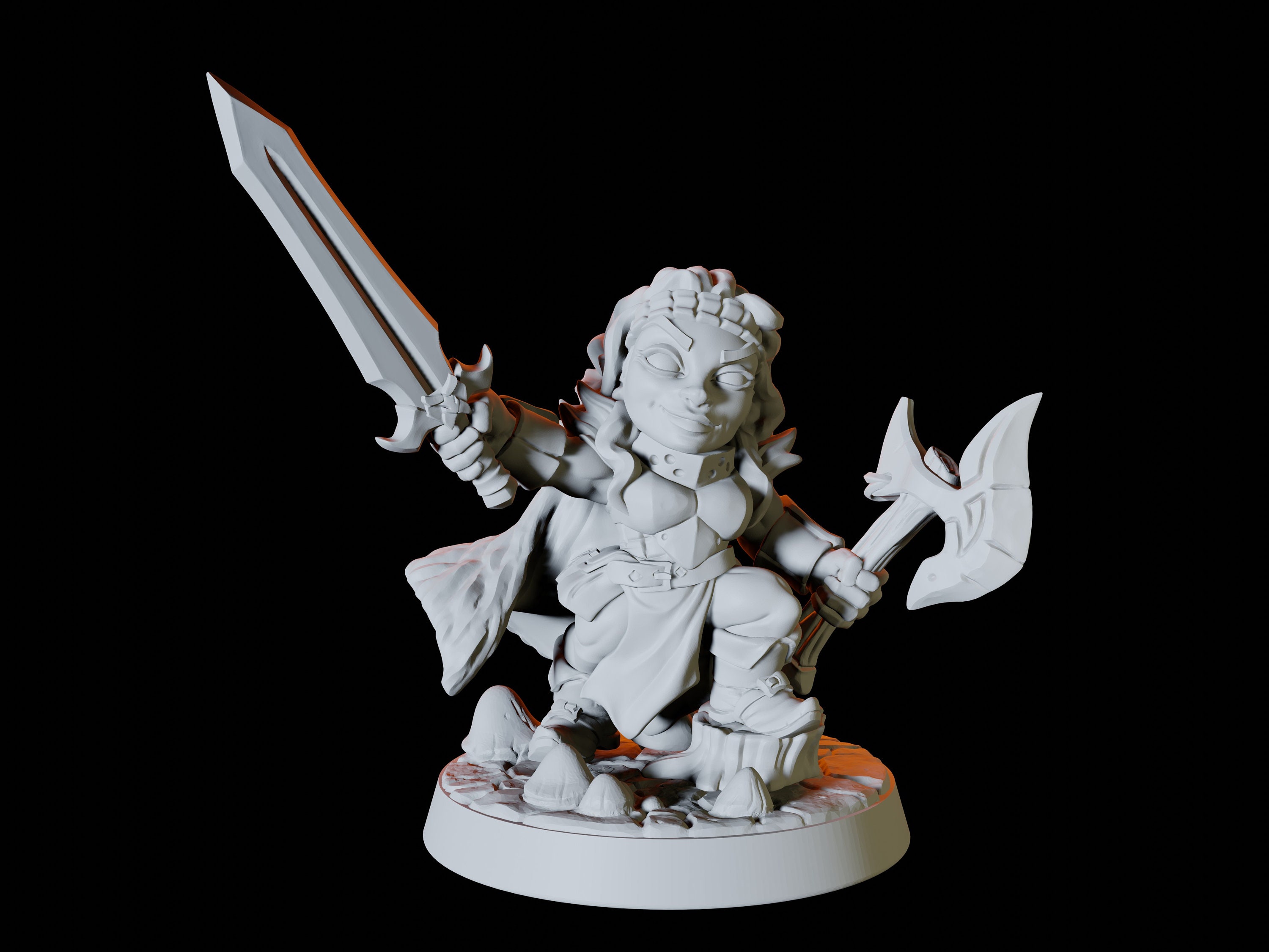Gnome Female Fighter or Barbarian Miniature for D&D Dungeons - Etsy UK