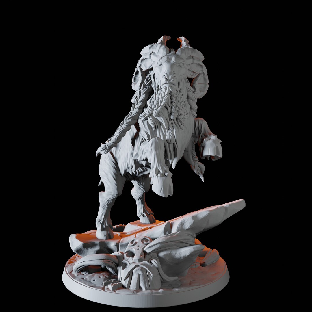 Rearing Giant Ram Miniature for D&D, Dungeons and Dragons, Pathfinder ...
