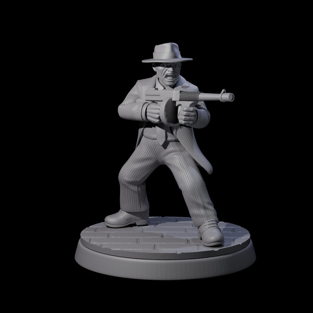 Shooting Mobster Enforcer Miniature for D&D, Dungeons and Dragons ...
