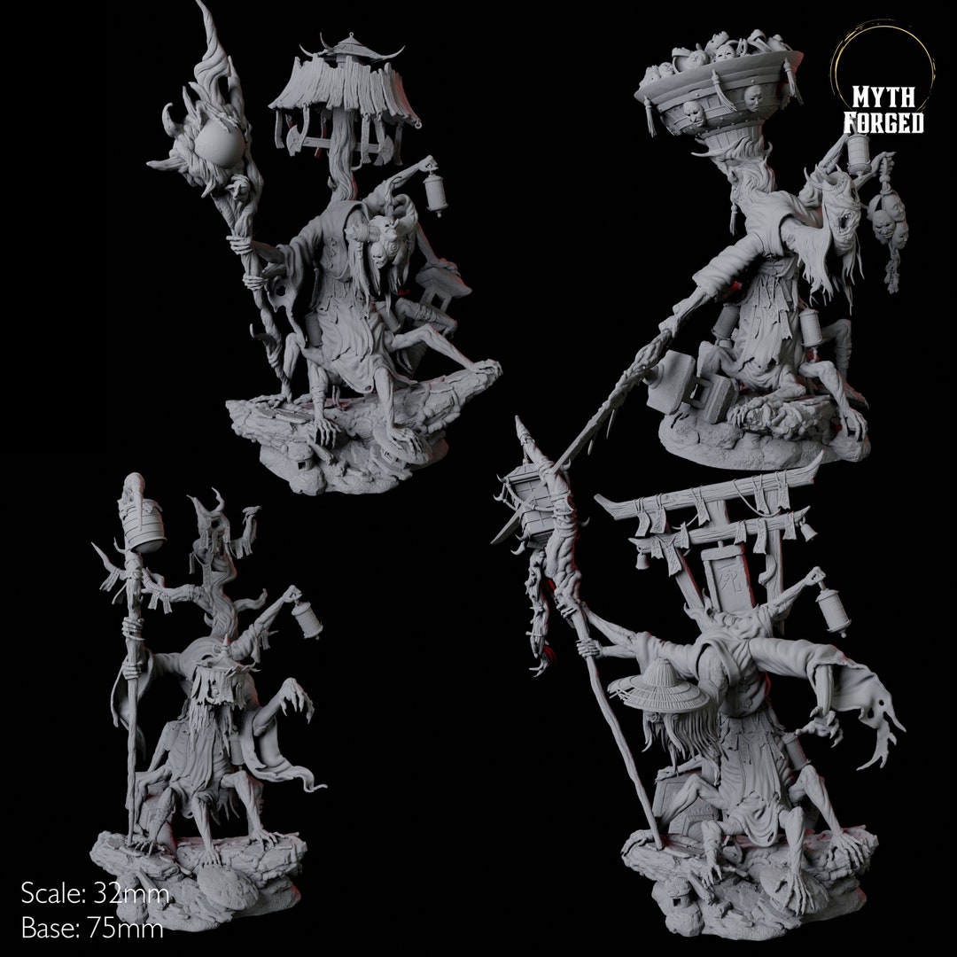 Four Japanese Taljjae Abomination Miniatures for D&D, Dungeons and ...