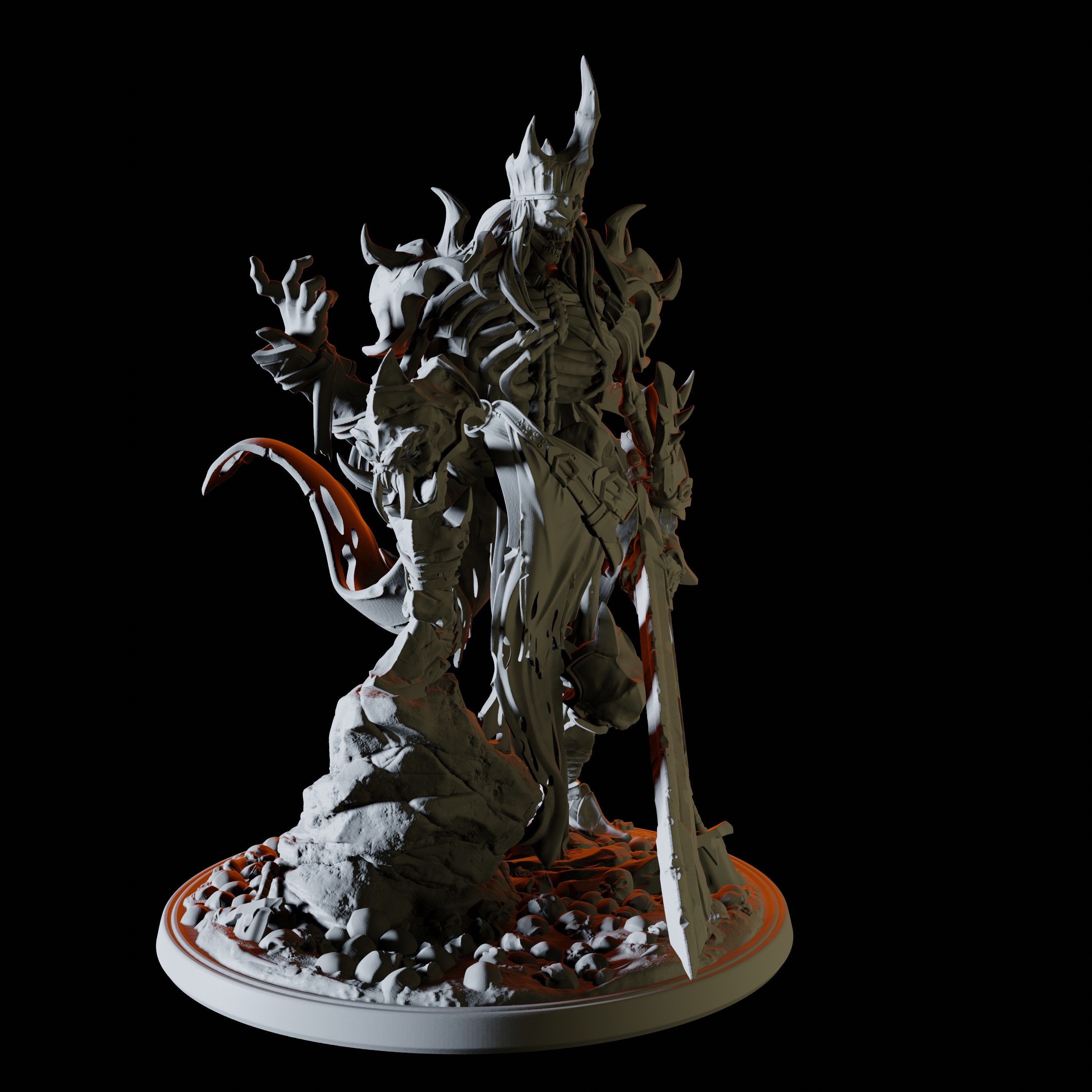 Undead Skeleton King Miniature for D&D, Dungeons and Dragons ...