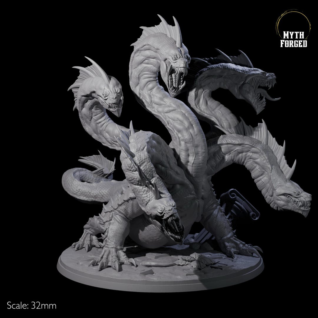 Sickly Hydra Miniature for D&D, Dungeons and Dragons, Pathfinder and ...