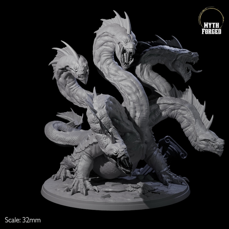 Sickly Hydra Miniature for D&D, Dungeons and Dragons, Pathfinder and ...