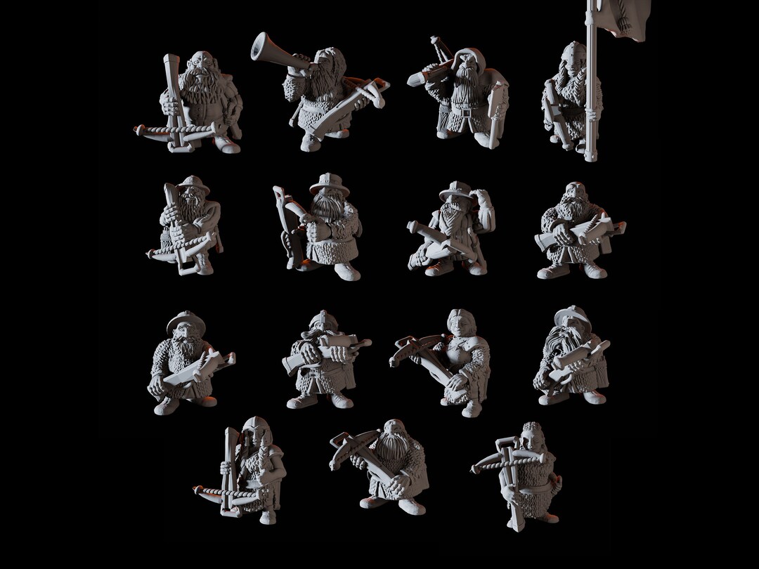 Fifteen Dwarf Crossbow Miniatures for D&D, Dungeons and Dragons ...