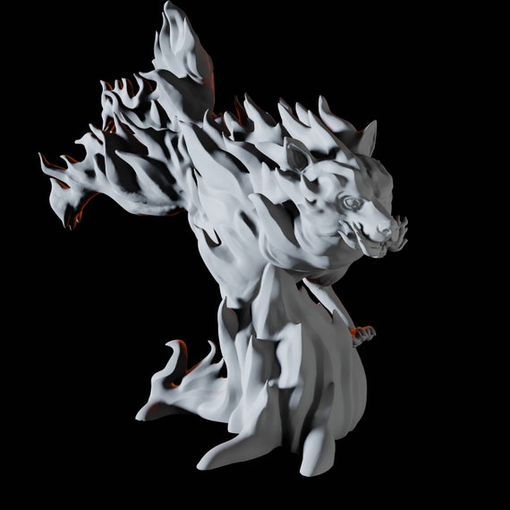 Elemental Fire Wolf Miniature for D&D Dungeons and Dragons | Etsy