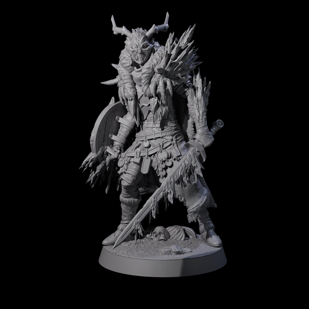Masked Ice Clan Warrior A Miniature for D&D, Dungeons and Dragons ...