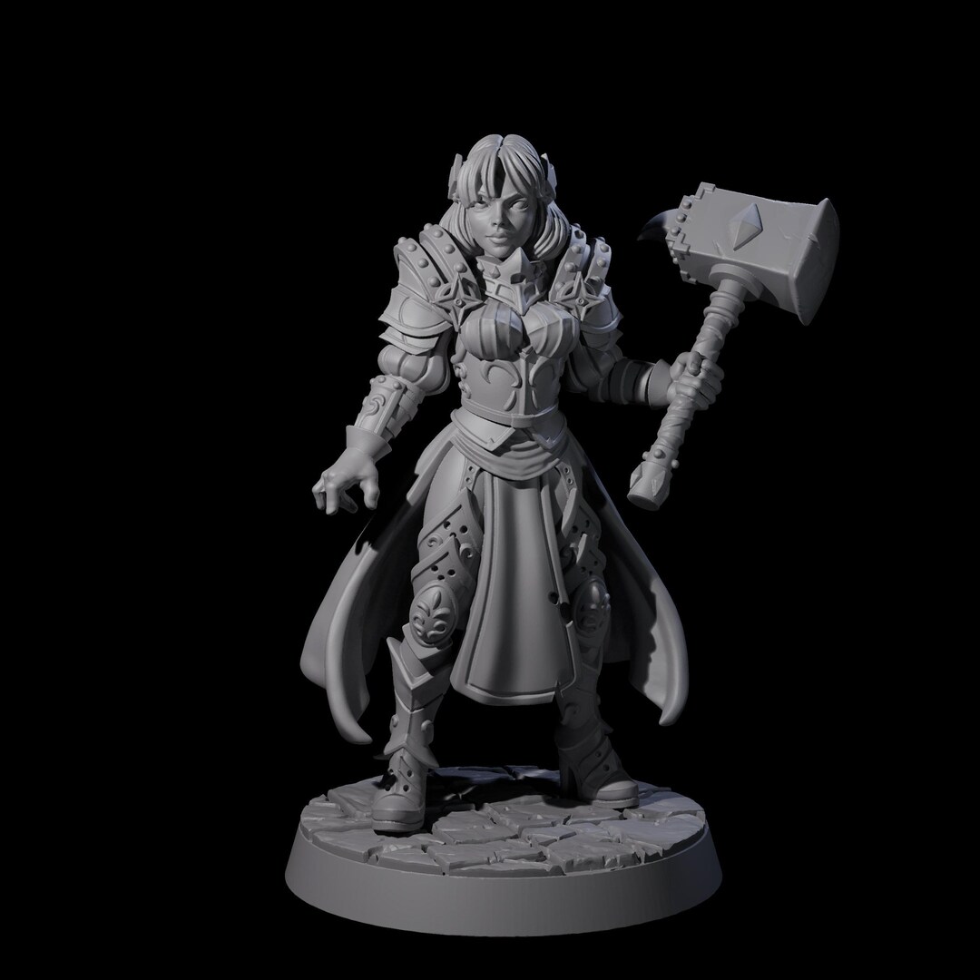 Mighty Hammer Fighter Miniature for D&D, Dungeons and Dragons ...